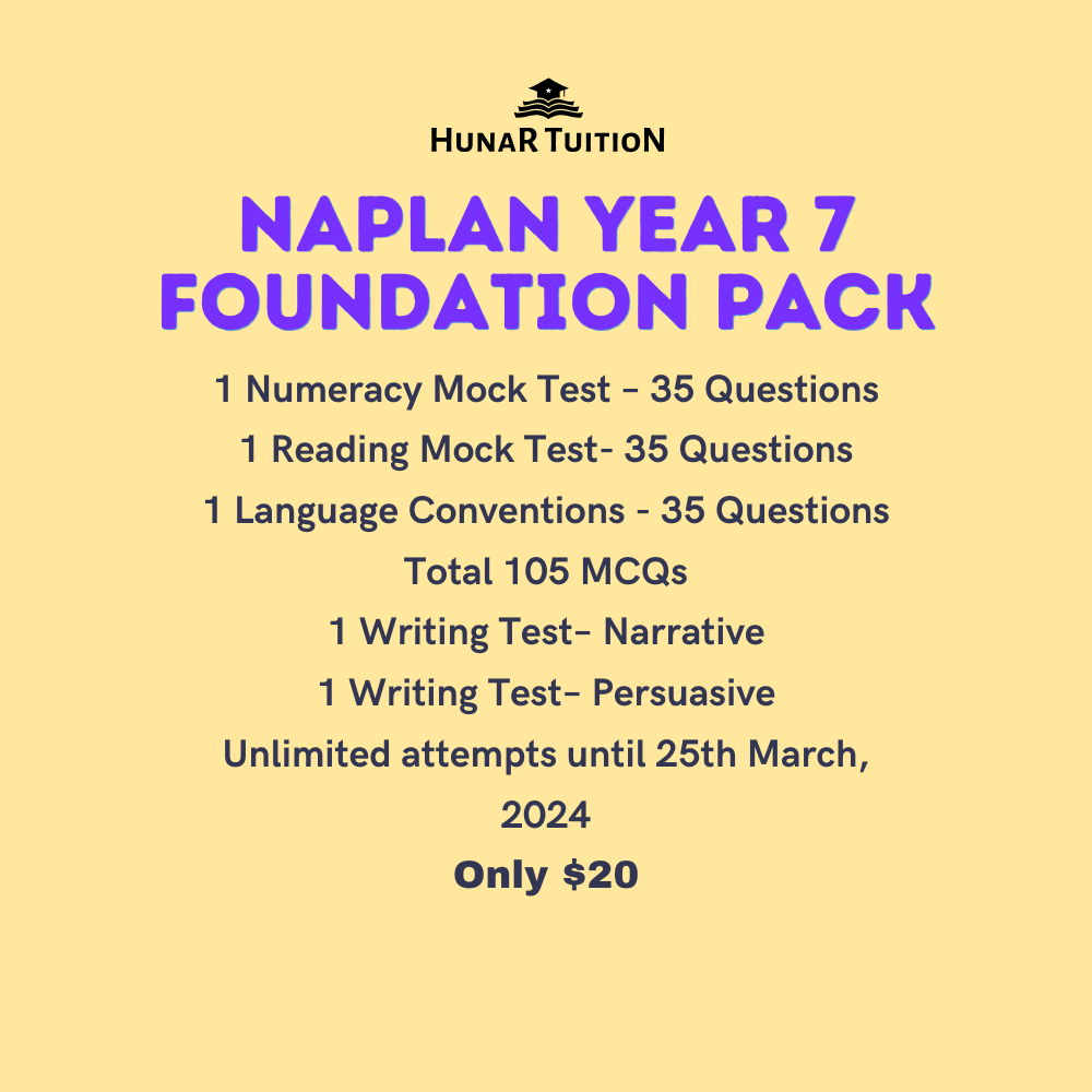 Year 7 NAPLAN Foundation Hunar Tuition Services